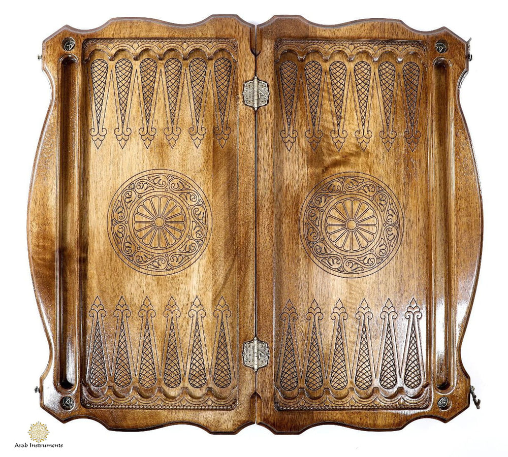 Hand Carved Premium Backgammon Coats of Arm #AI12319