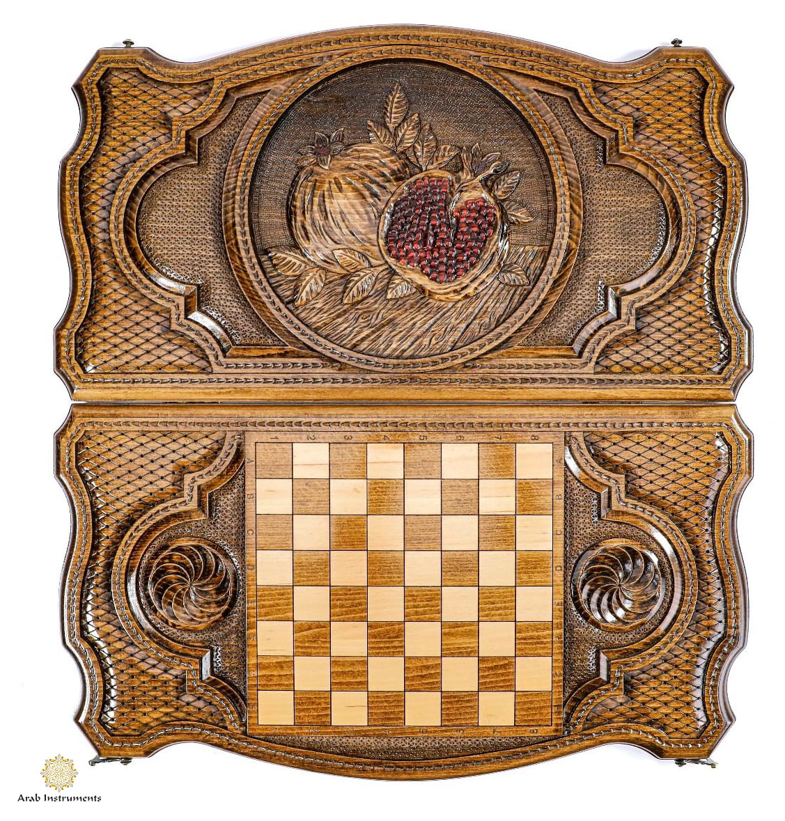 Hand Carved Premium Backgammon Red Pomegranate #AI11333