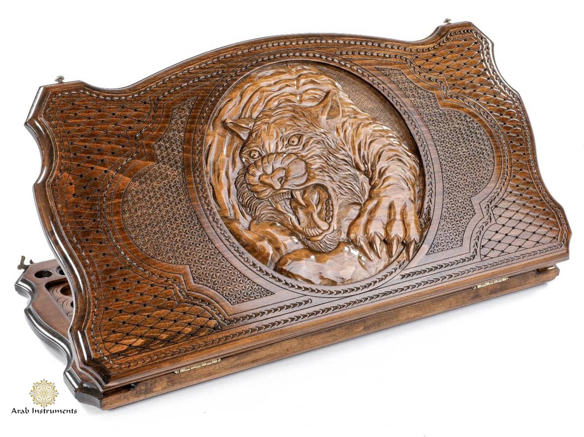 Hand Carved Premium Backgammon The Tiger #AI11716