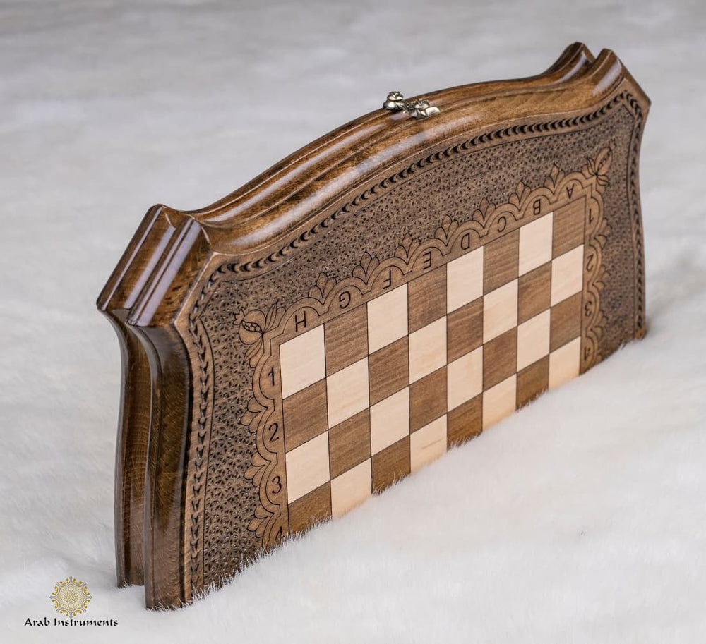 Hand Carved Premium Chess / Backgammon Shapes and Ornament #AI31332
