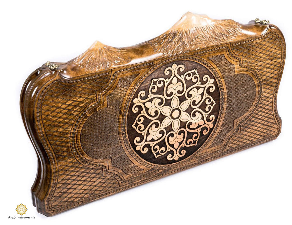Hand Carved Premium Backgammon Winter snowflake #AI11135