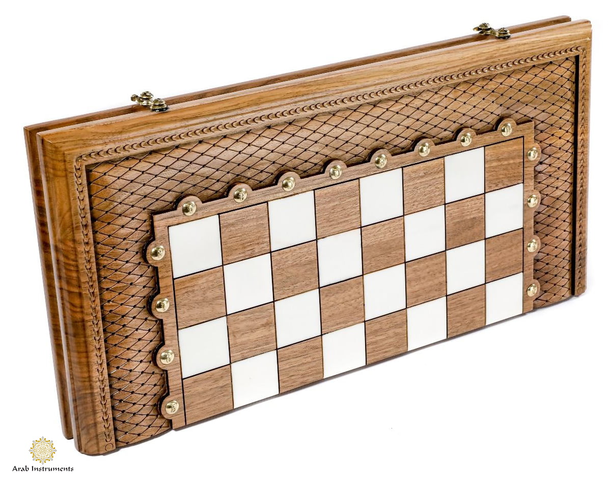 Hand Carved Premium Chess / Backgammon Classic #AI32213