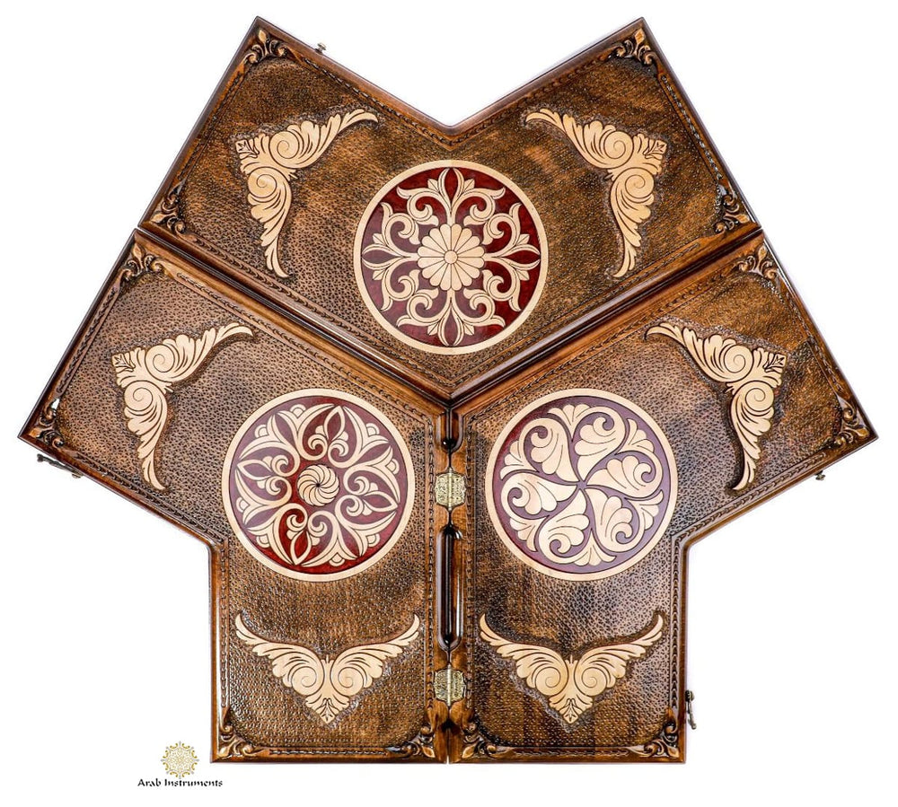 Hand Carved Premium Backgammon For Three Players #AI12528