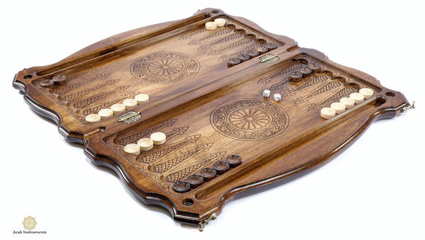 Hand Carved Premium Backgammon Coats of Arm #AI12319