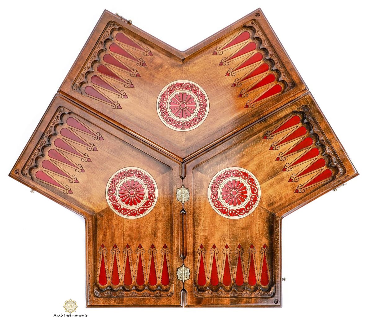 Hand Carved Premium Backgammon For Three Players #AI12528