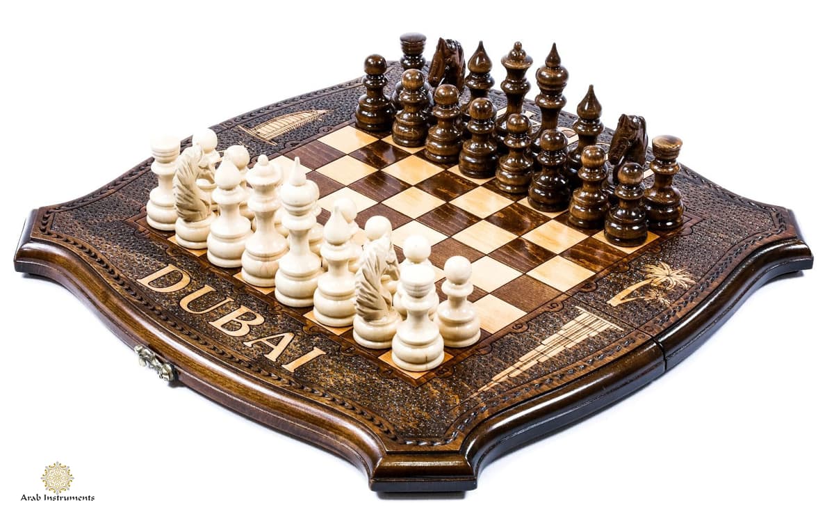 Hand Carved Premium Chess / Backgammon Dubai #AI31359