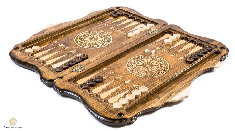 Hand Carved Premium Backgammon Winter snowflake #AI11135