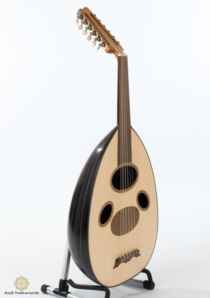 Arabic Walnut Oud Black Mat Style with a Guitar Pegs #D1134