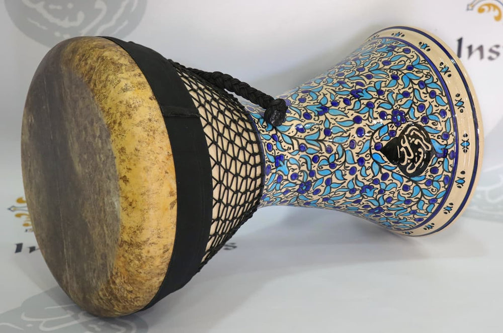 Ceramic Darbuka With Fish Skin Blue Garden Armenian Art #4443